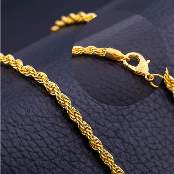 Jewelry | 2 18k Gold Plated Twisted Wrest Rope Chain | Poshmark